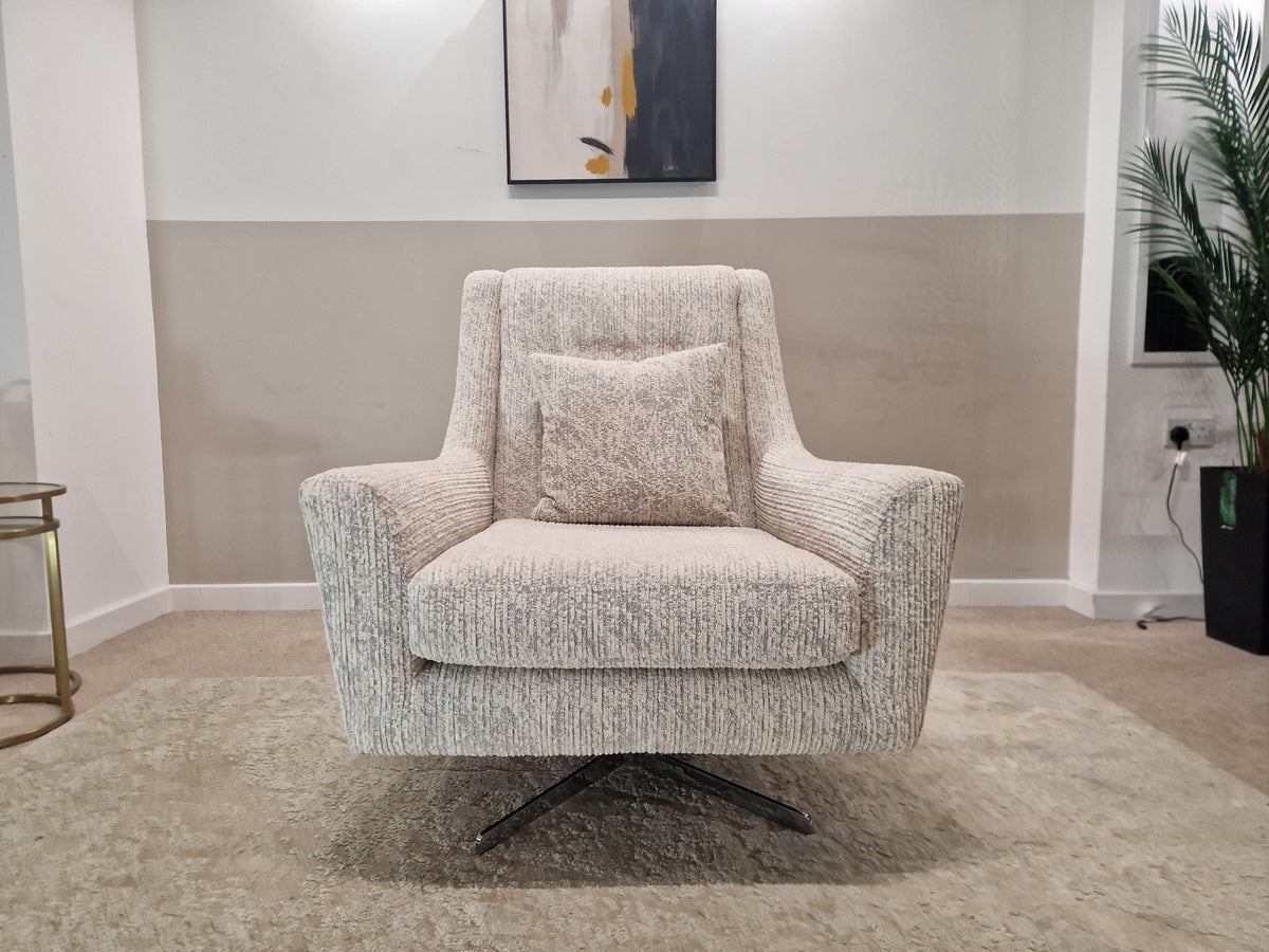 Strato Chair - Swivel Chair - Boucle Natural — The Sofa Clearance Outlet