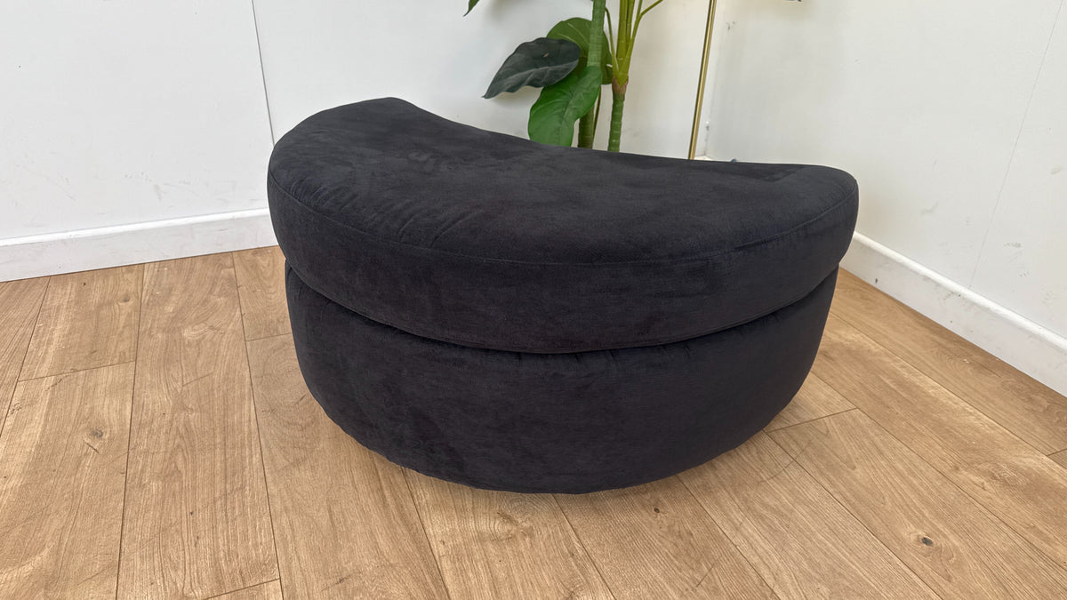 DFS The Freya Fabric Footstool in Dark Blue — The Sofa Clearance Outlet