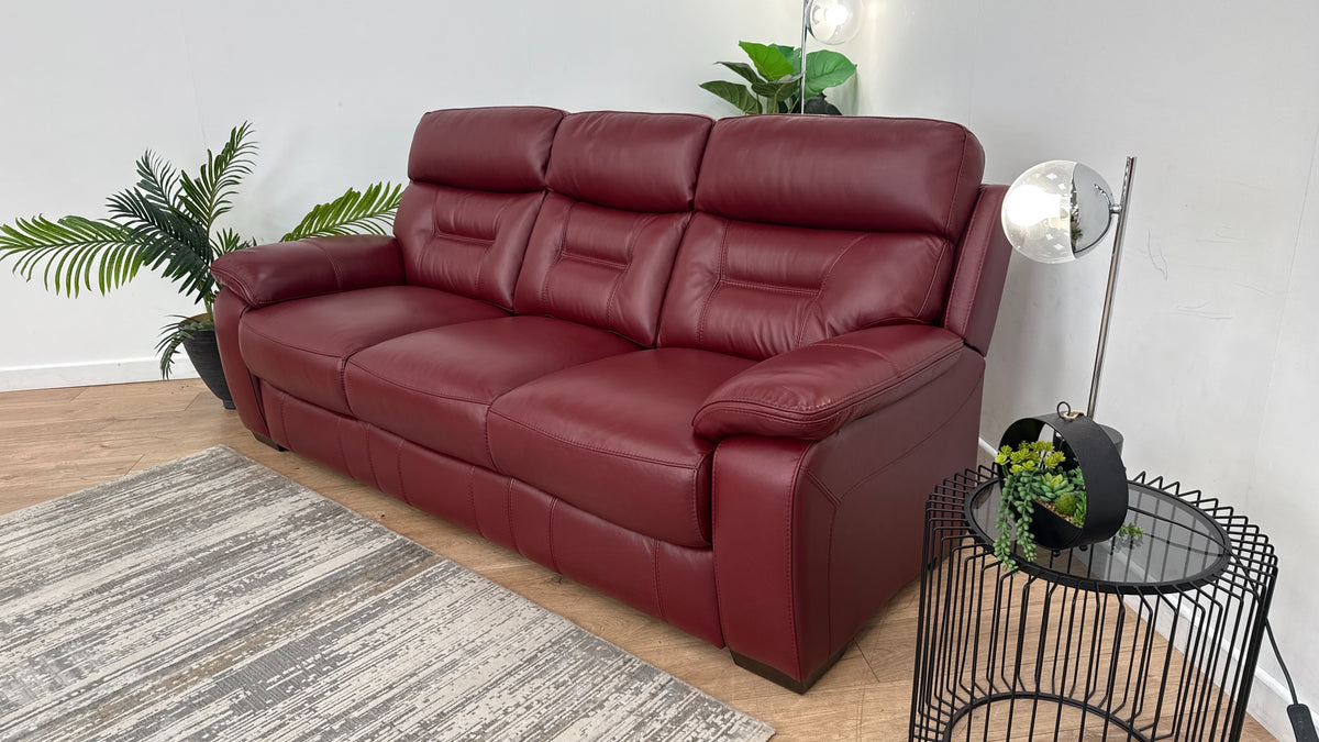 DFS The Foster 3 Seater Fabric Sofa in Ultimate Deep Red — The Sofa ...
