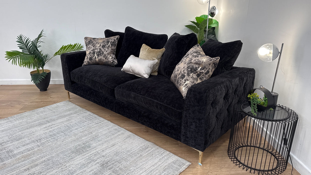 Sofology Rococo Fabric 4 Seater in Verbier Black Mix — The Sofa ...
