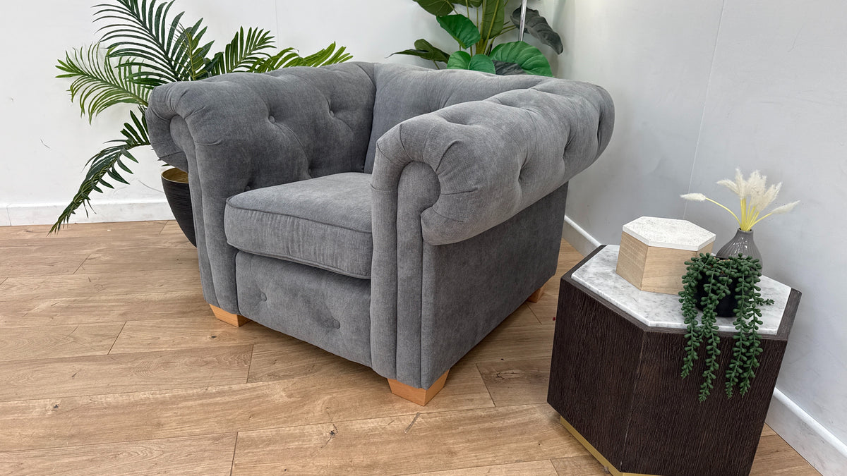 DFS Belair Fabric Chair in Graphite — The Sofa Clearance Outlet