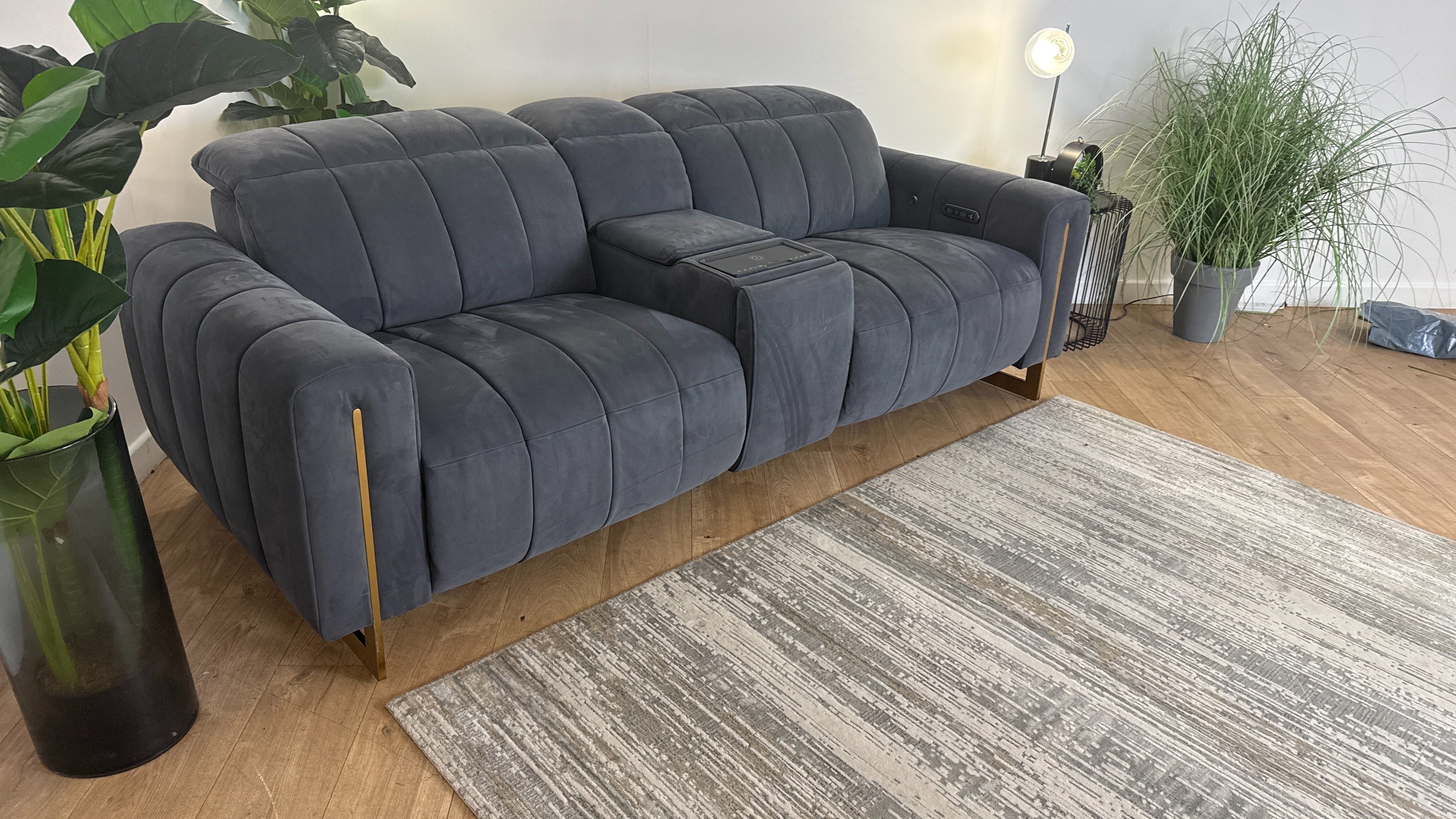 Sofology The Paramount Fabric 2.5 Seater Console Power Recliner/Headre ...