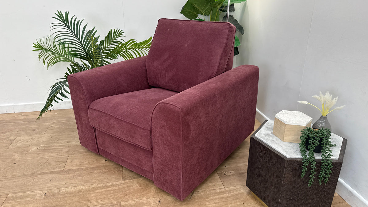 DFS Orka Reclining Fabric Chair in Wine — The Sofa Clearance Outlet