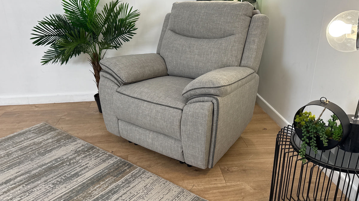 DFS Trek Frabric Reclining Chair in Grey — The Sofa Clearance Outlet