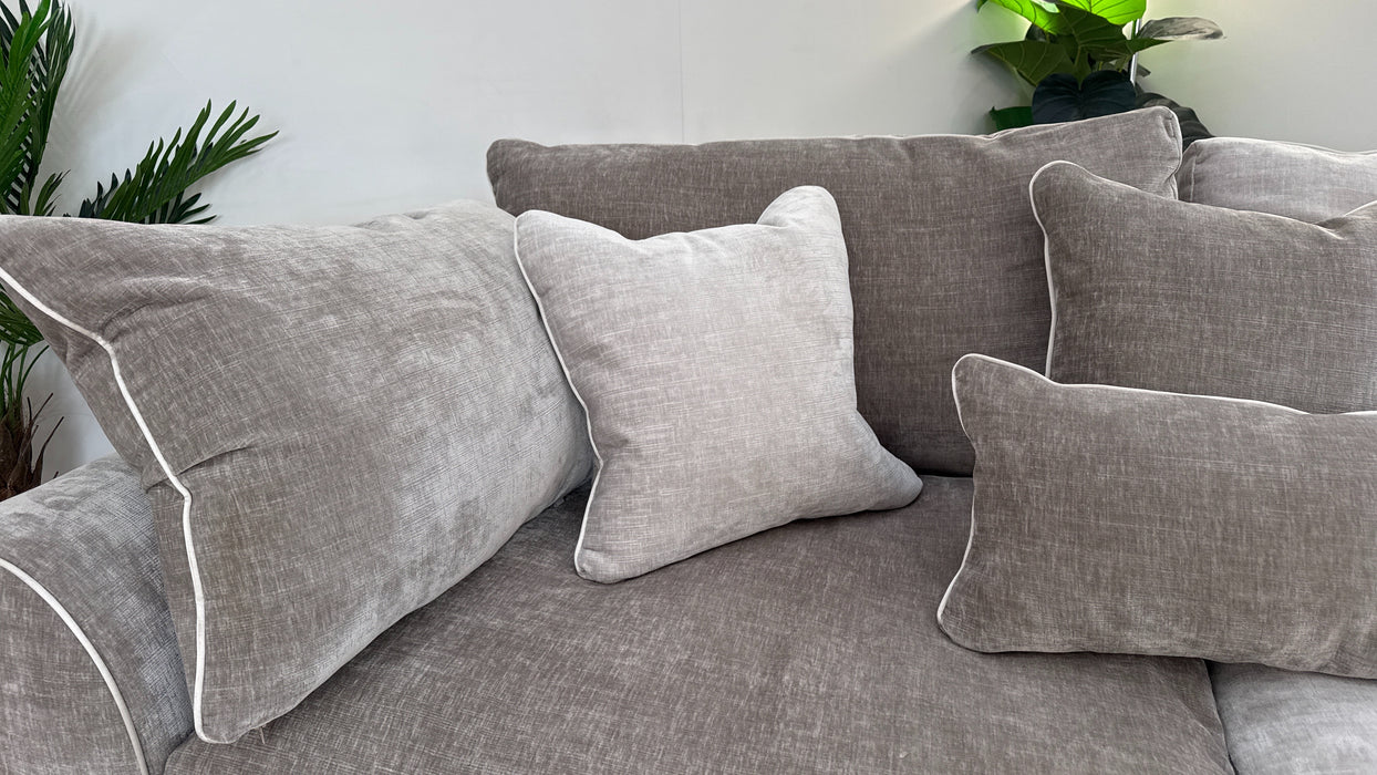 Sofology Georgio Fabric 4 Seater Split Feather Flex Seats in Luxe Chen ...