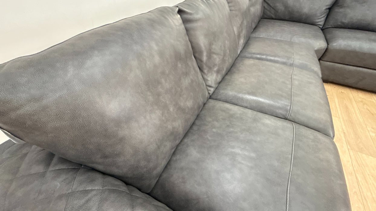 Sofology The Mazzini 3 Corner 2 Leather Sofa in Virginia Slate — The Sofa Clearance Outlet