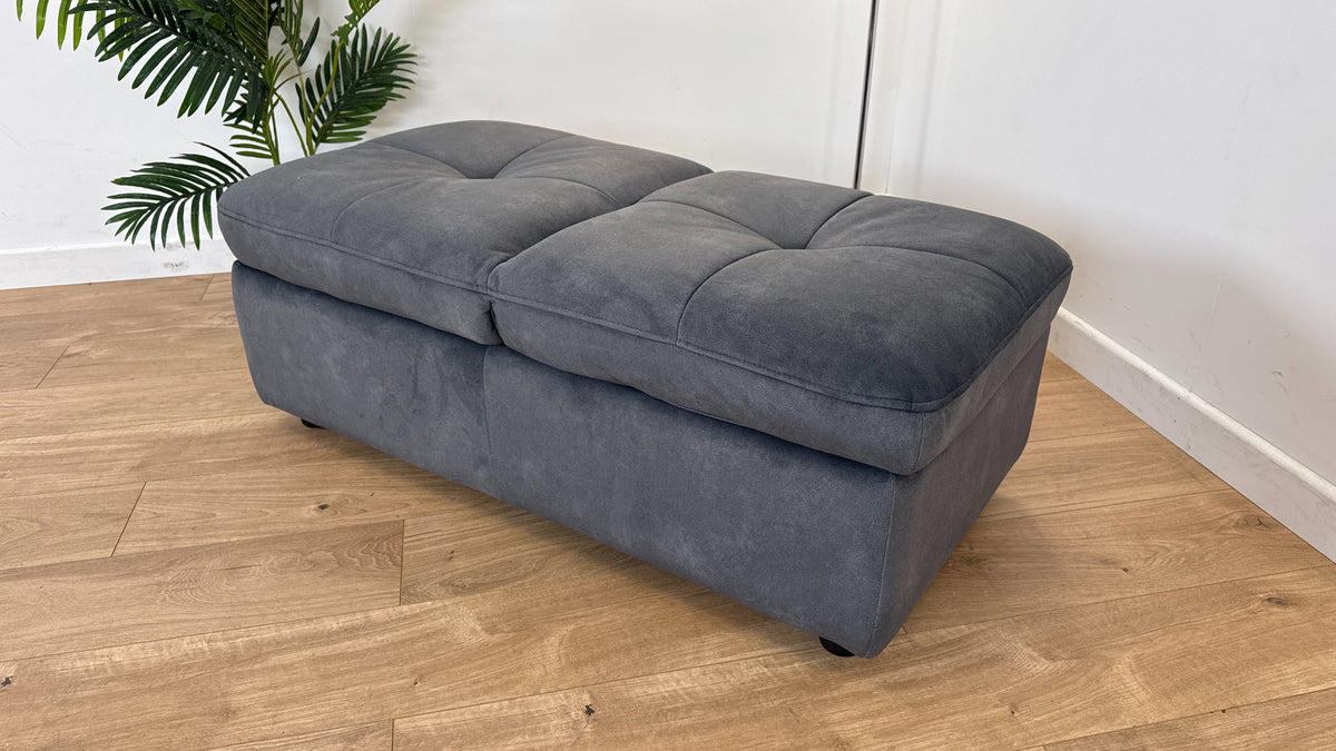 Marvella Footstool - Fabric Footstool - Charcoal — The Sofa Clearance ...