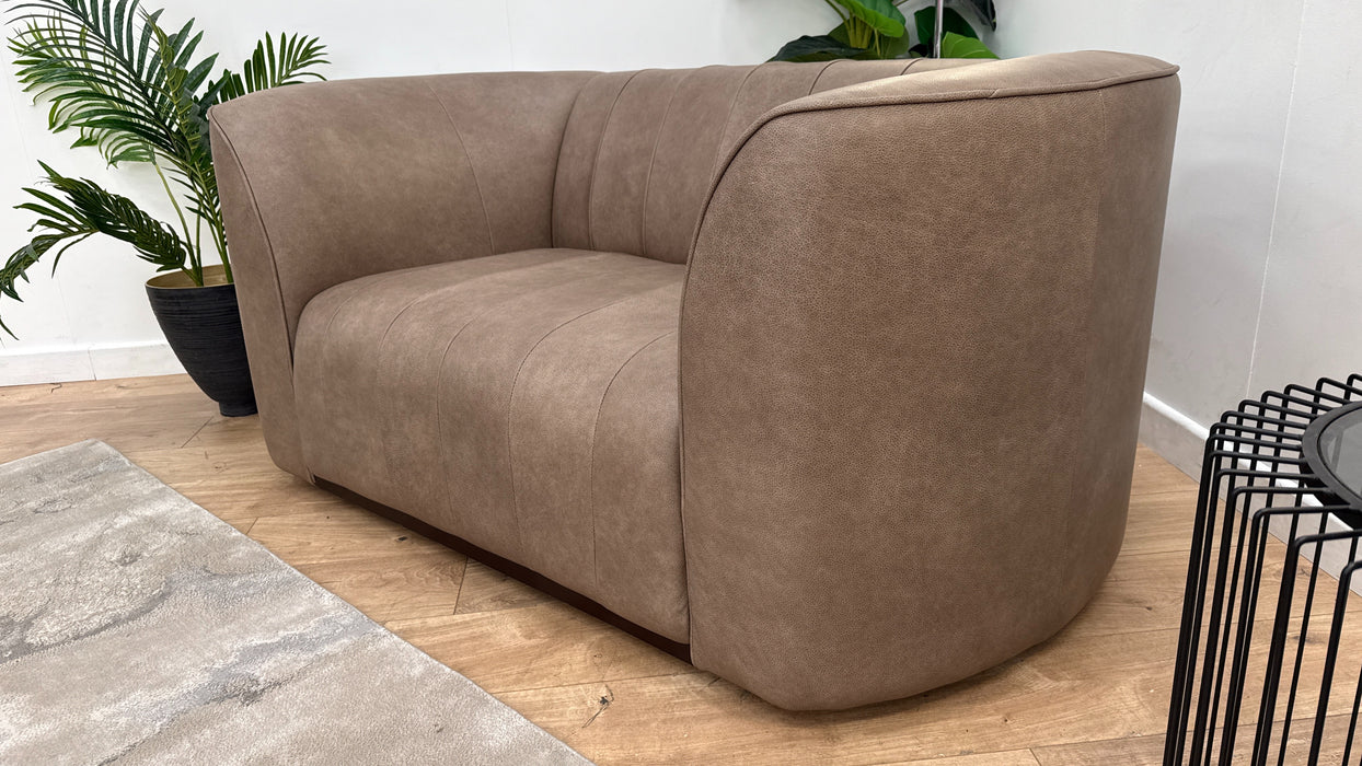 Sofology The Fitzrovia Leather Loveseat in Relaxed Natural Grain Taupe ...