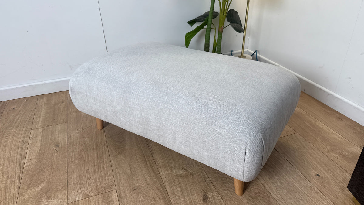 DFS The Freya Fabric Footstool in Silver — The Sofa Clearance Outlet