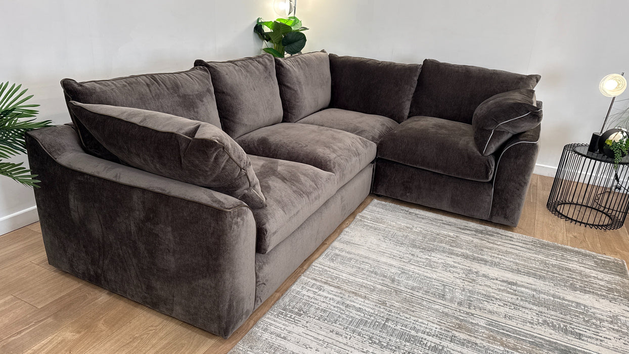 Sofology Georgio Fabric 3 Corner 1 Extra Flex Seats in Luxury Deep Pil ...