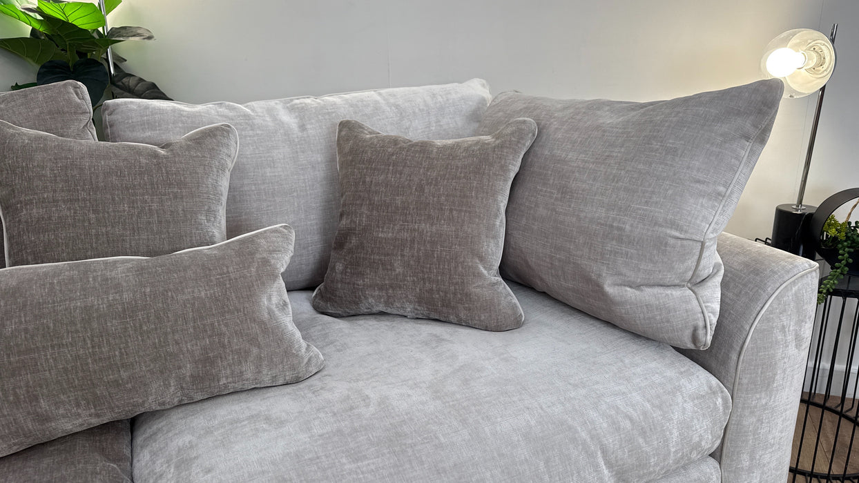 Sofology Georgio Fabric 4 Seater Split Feather Flex Seats in Luxe Chen ...