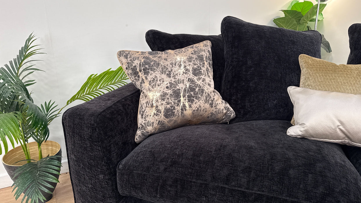 Sofology Rococo Fabric 4 Seater in Verbier Black Mix — The Sofa ...
