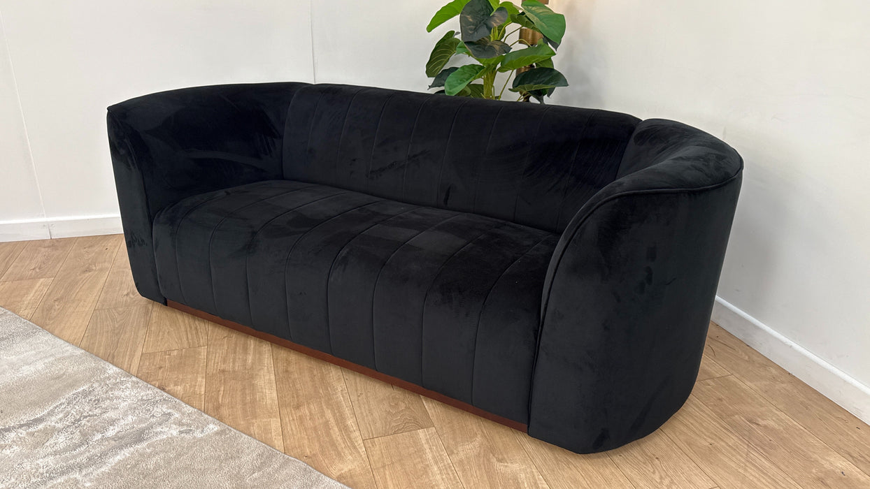 Sofology The Fitzrovia Fabric 2 Seater Dark Wood Trim in Matt Velvet B ...