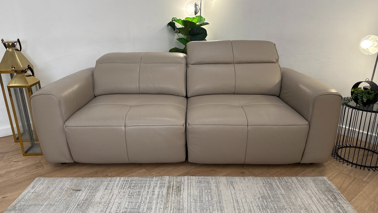 Sofology The Riviera Leather 3 Seater in Trusty Embossed Stone — The ...