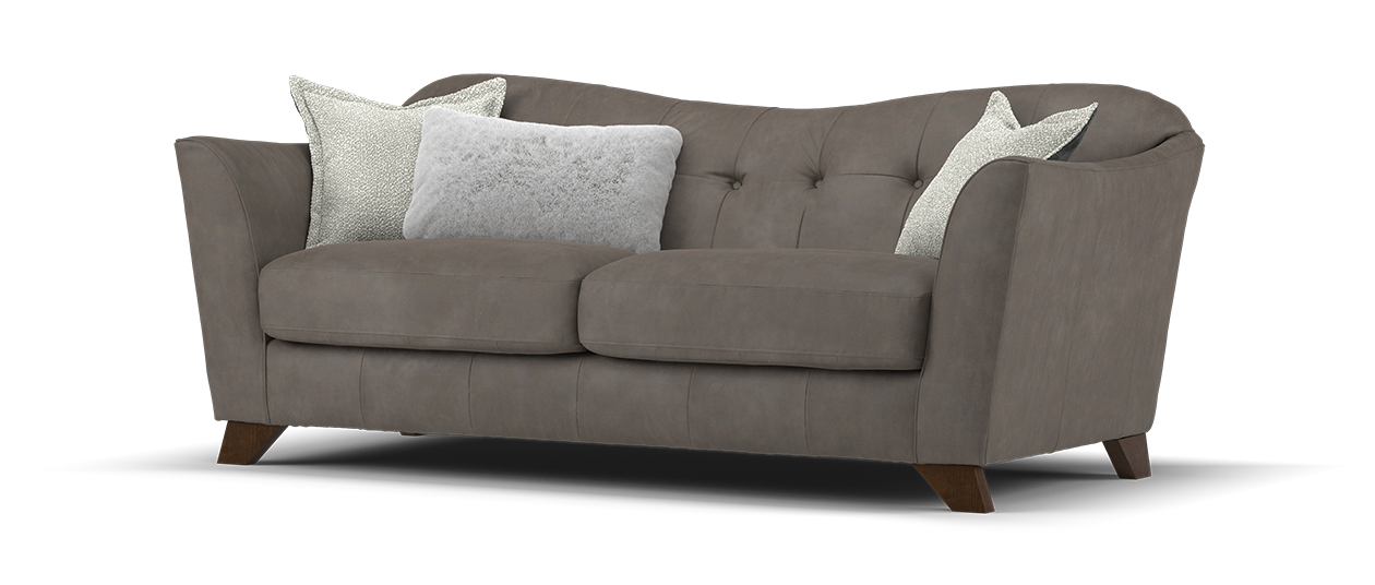 Bartello 3 seater Leather Sofa in Charcoal and Pepper Mix — The Sofa ...