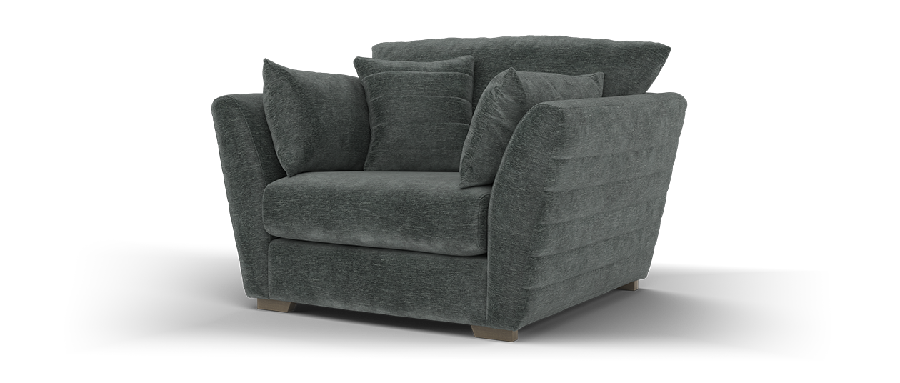 Calista Fabric Loveseat Chair in Charcoal All Over — The Sofa Clearance ...