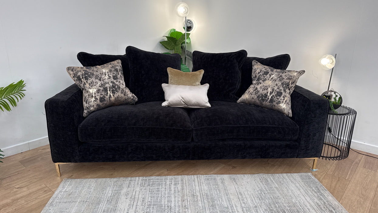 Sofology Rococo Fabric 4 Seater in Verbier Black Mix — The Sofa ...