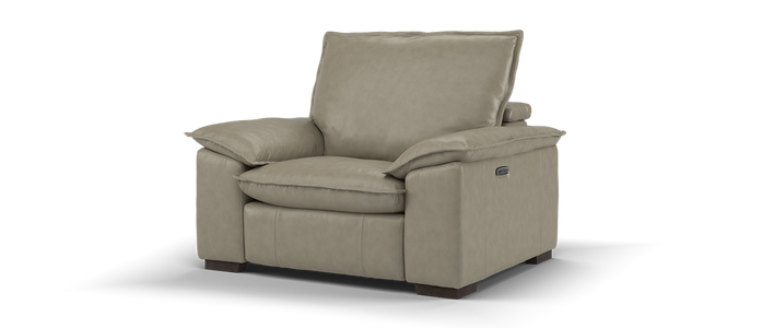 Sofology Embrace Leather Recliner Chair in Stone — The Sofa Clearance ...