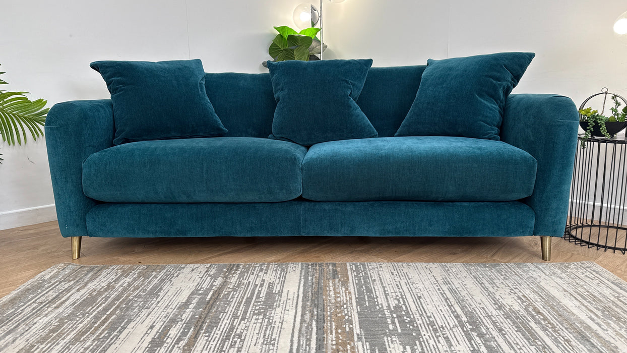 Sofology Midland Hill Fabric 4 Seater in Chamonix Teal — The Sofa Clearance Outlet