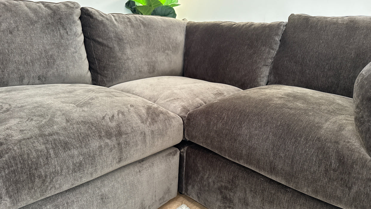 Sofology Georgio Fabric 3 Corner 1 Extra Flex Seats in Luxury Deep Pil ...