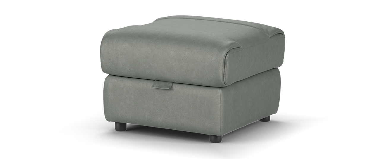 Marvella Fabric Storage Footstool in Stone — The Sofa Clearance Outlet
