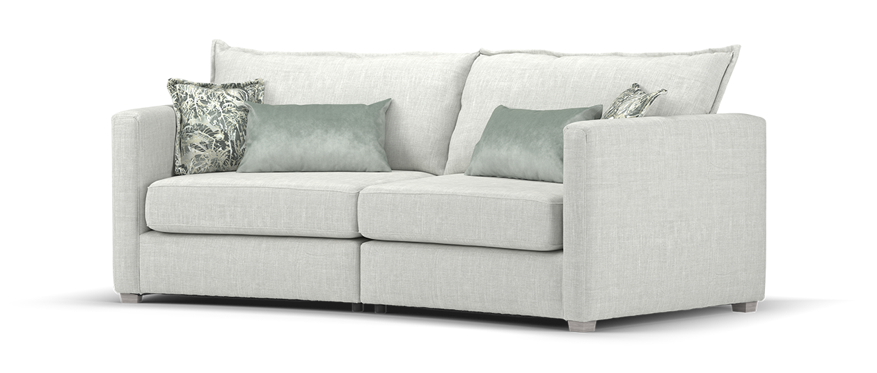 Piazza Fabric Large Curved Sofa in Silver/Vento Shark/Rico Grey Mix ...