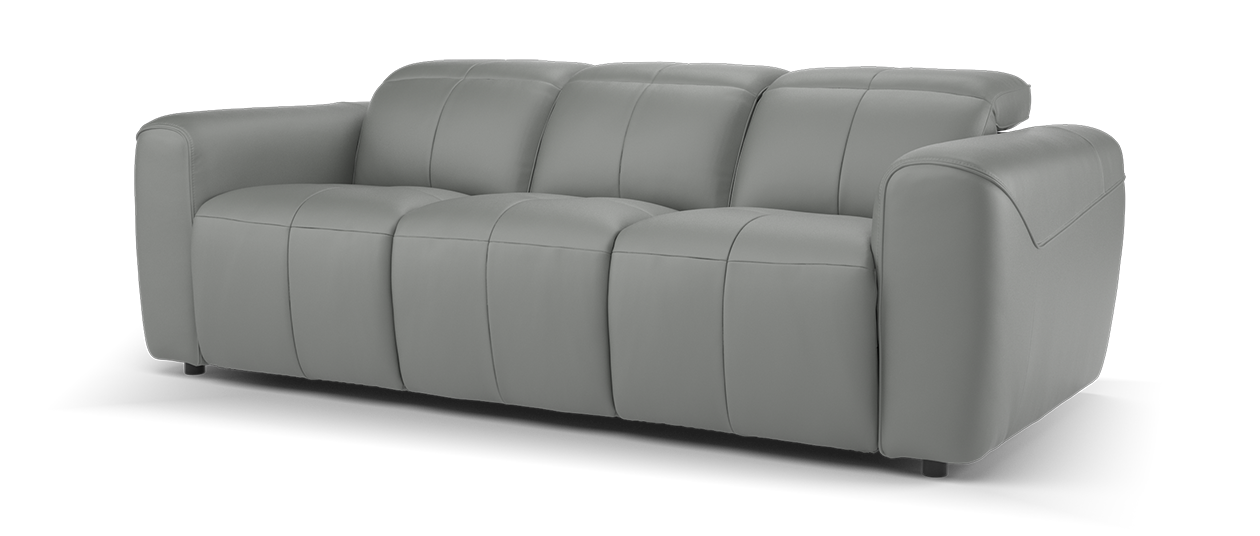 The Riviera Leather 3 in Elephant — The Sofa Clearance Outlet
