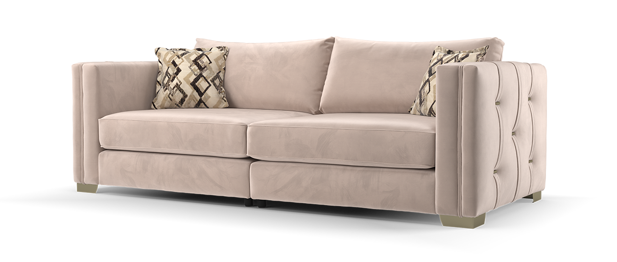Sofology Titan Fabric 4 Seater Split Full Back in Festival Cream/Natur ...