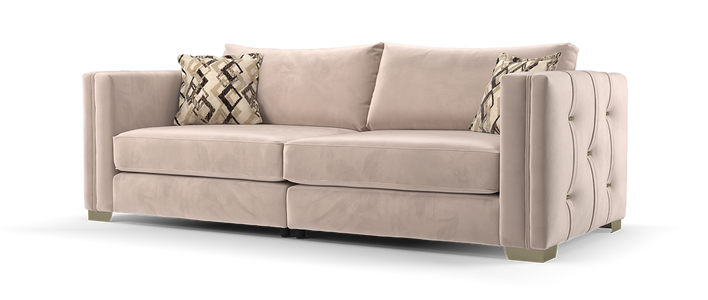 Sofology Titan Fabric 4 Seater Split Full Back in Festival Cream/Natur ...