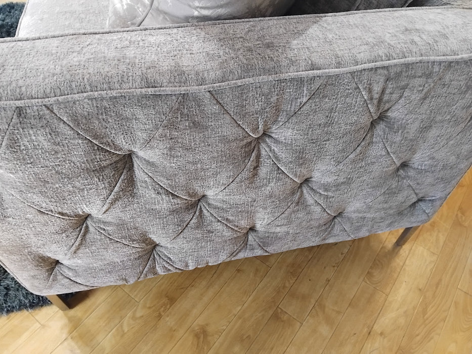 Sofology Rococo Fabric 2 Seater in Chunky Chenille Grey Mix (WA2) — The ...