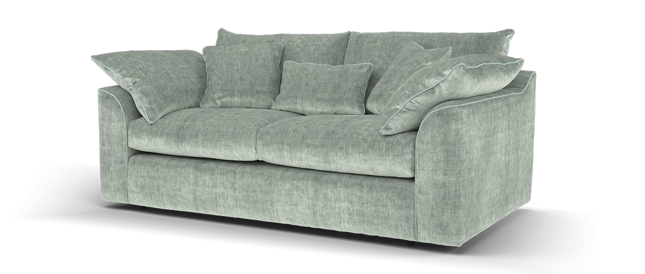 Sofology Georgio Fabric 3 Seater Feather Flex Seats in Luxe Chenille L ...